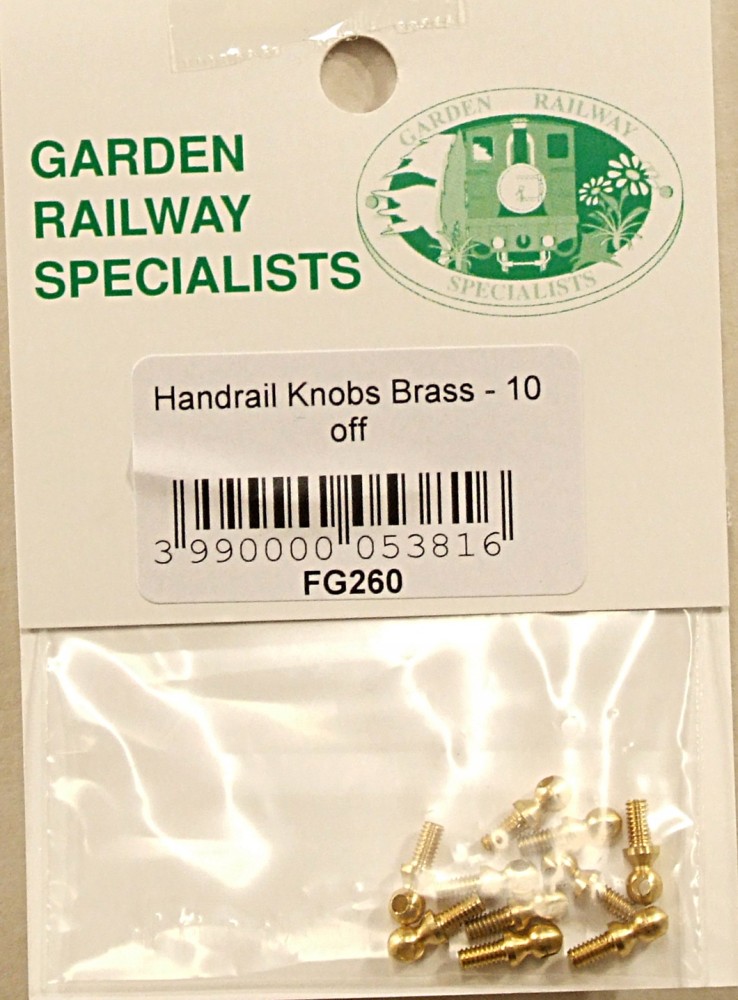 Handrail Knobs Brass - 10 off | Garden Railway Specialists Tel:01844 345158