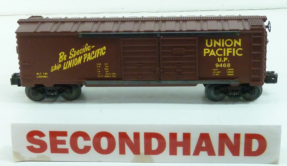 Lionel 3-Rail Union Pacific Box Car #9468 | Garden Railway Specialists ...